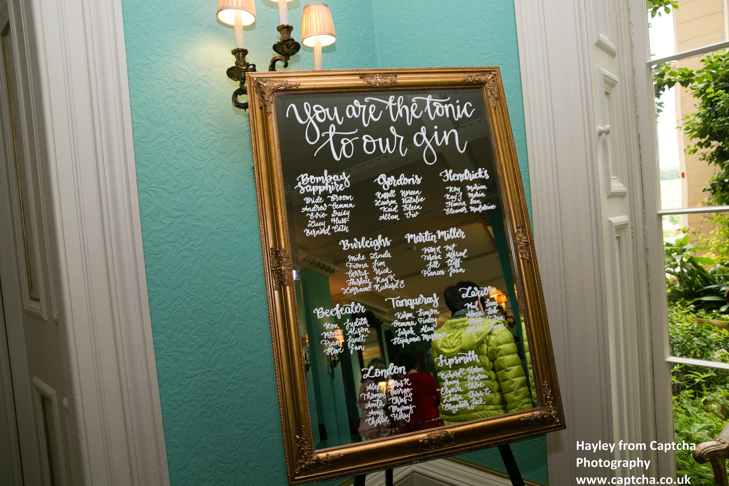 Wedding table plans, mirror table plans, calligraphy — Inviting Writing