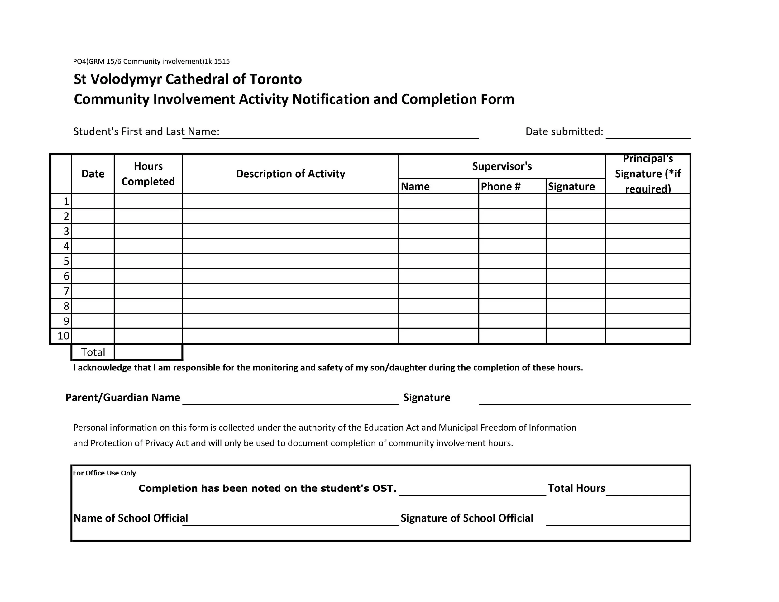 Community Involvement — St. Volodymyr Cathedral of Toronto