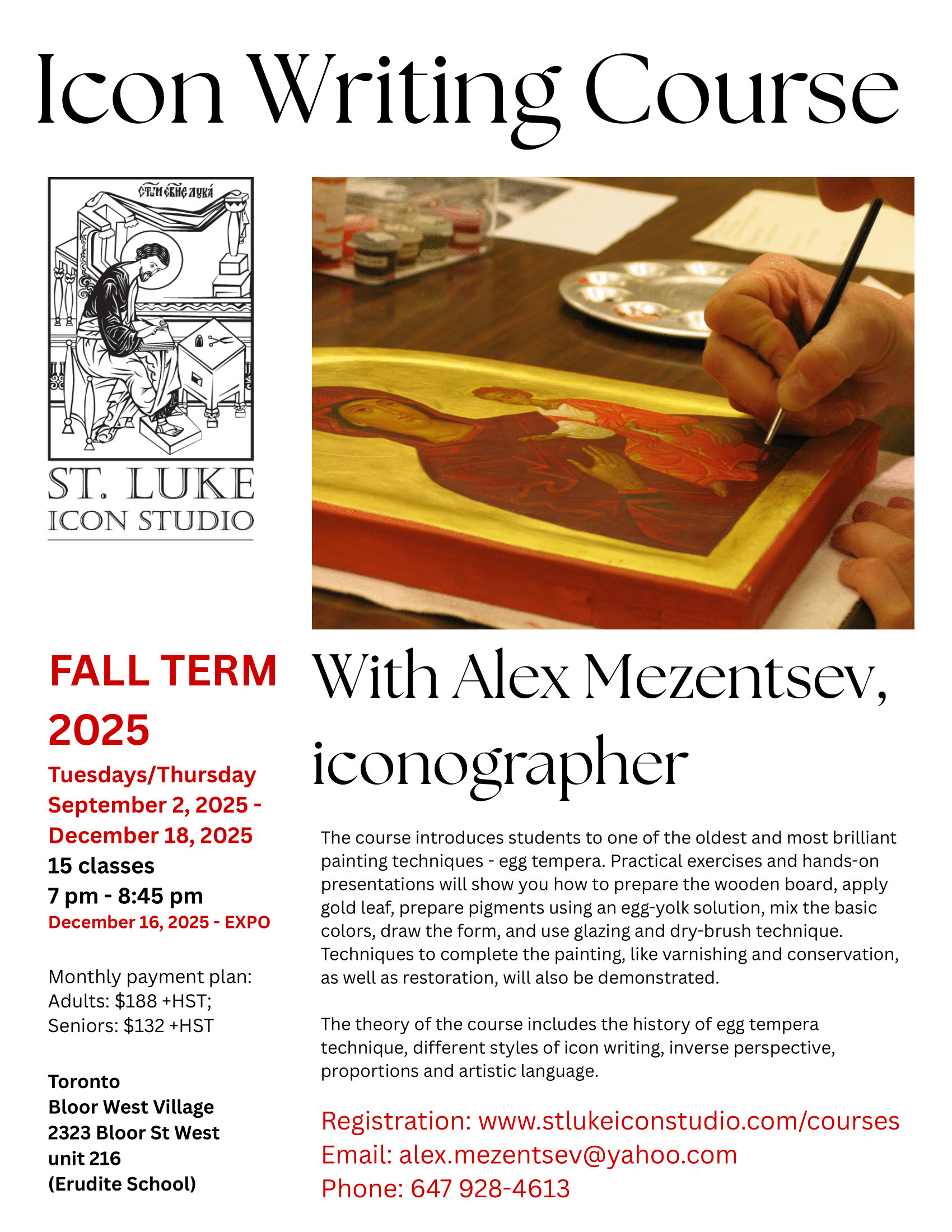 COURSE: Icon Writing — St. Volodymyr Cathedral of Toronto