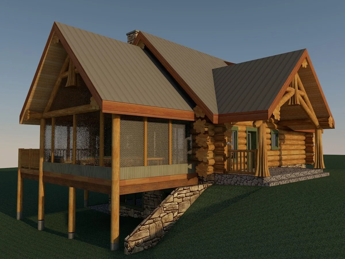 Life Cabin Plan A-18 — Log Homes Canada