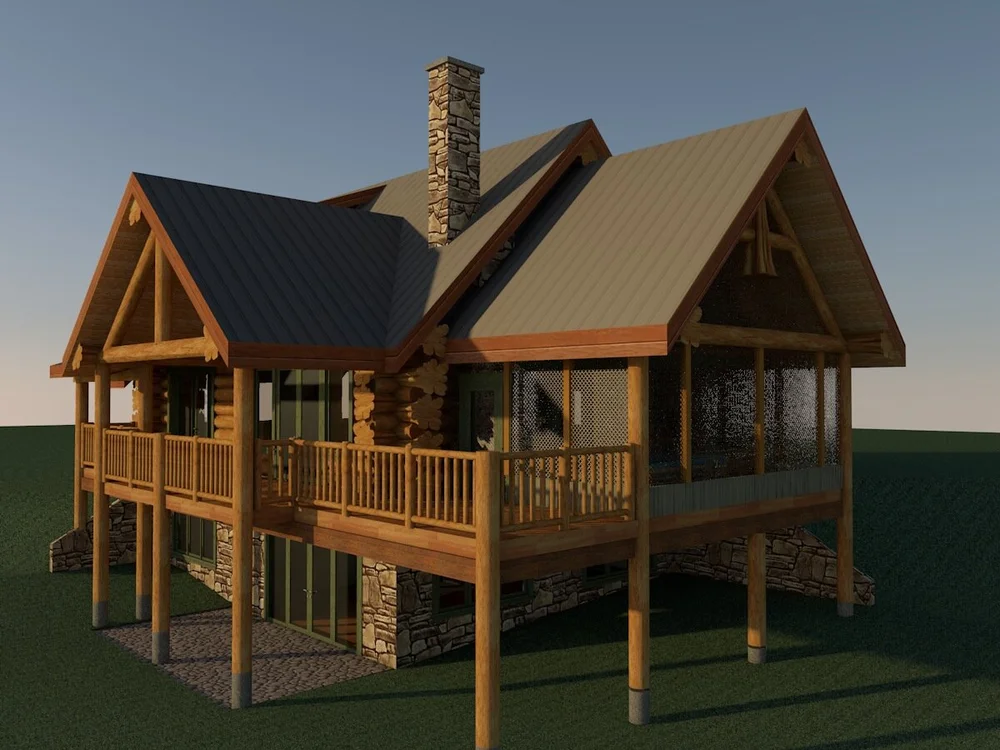Life Cabin Plan A-18 — Log Homes Canada