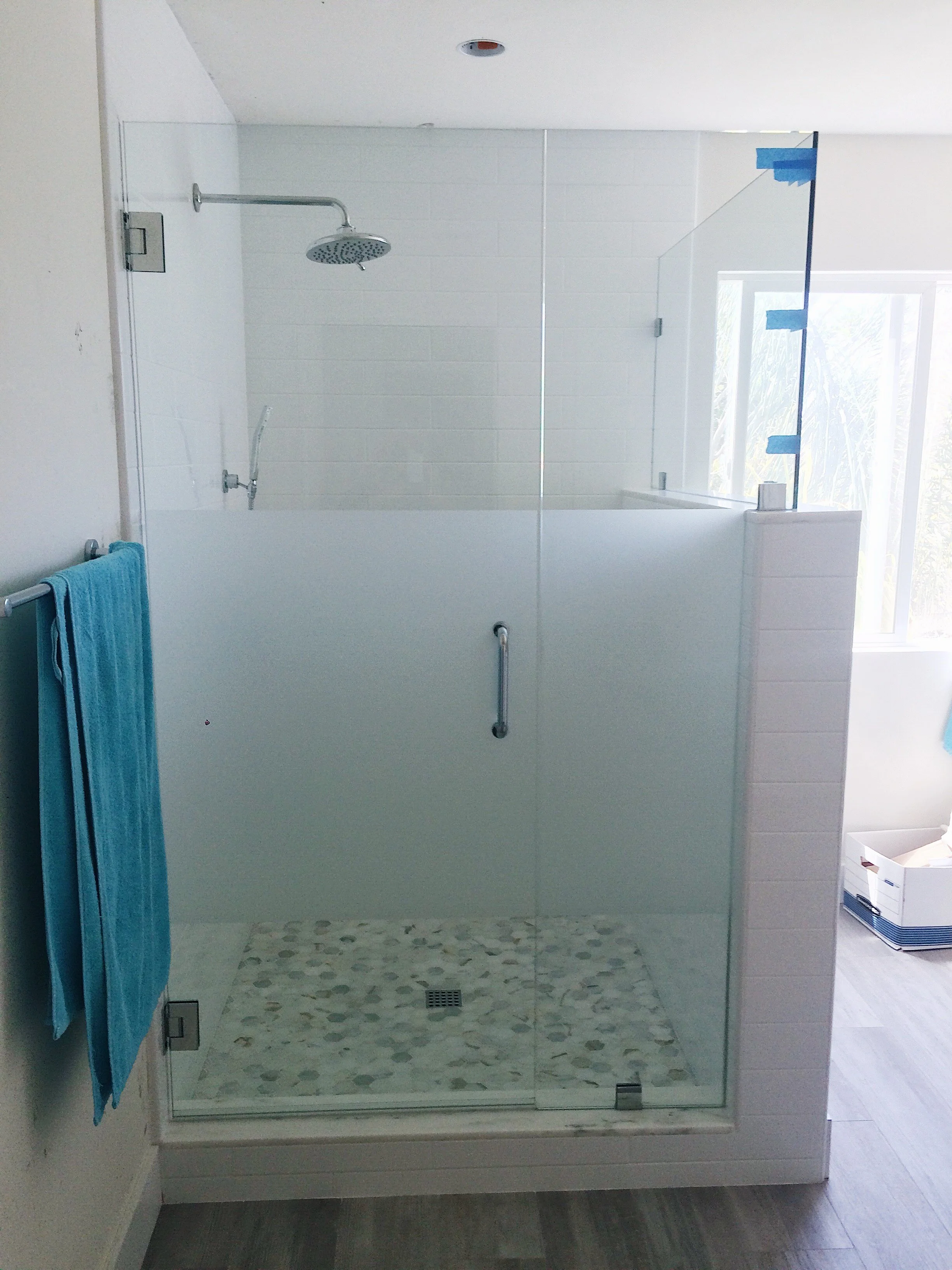 Sandblasted Showers — ABC GLASS INC - SAN DIEGO