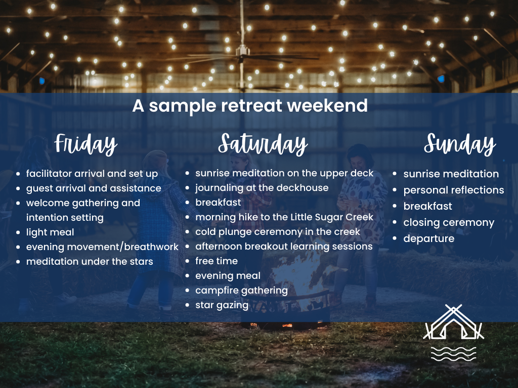 Retreats, Weddings, Reuions and Events on our heritage farm in the Ozarks