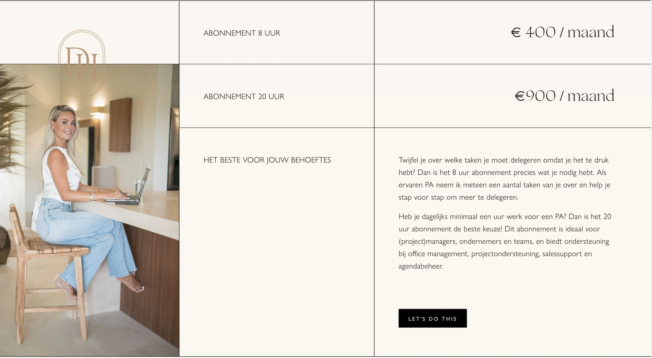 Maak een verticale lijn in Squarespace — Made by Anouk