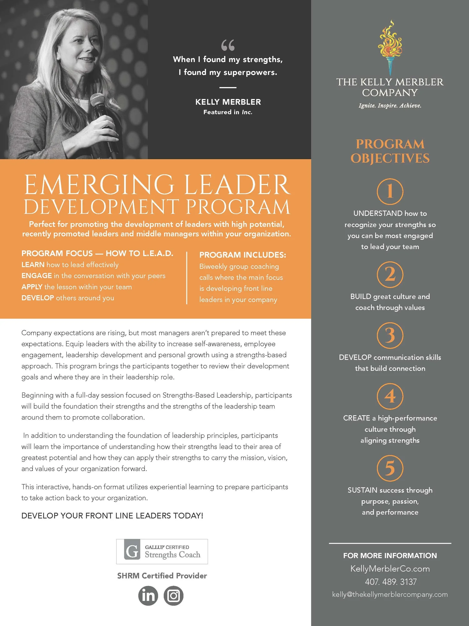 Emerging Leaders Flyer — THE KELLY MERBLER COMPANY