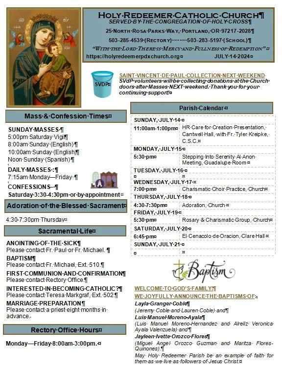 Bulletin — Holy Redeemer Catholic Church