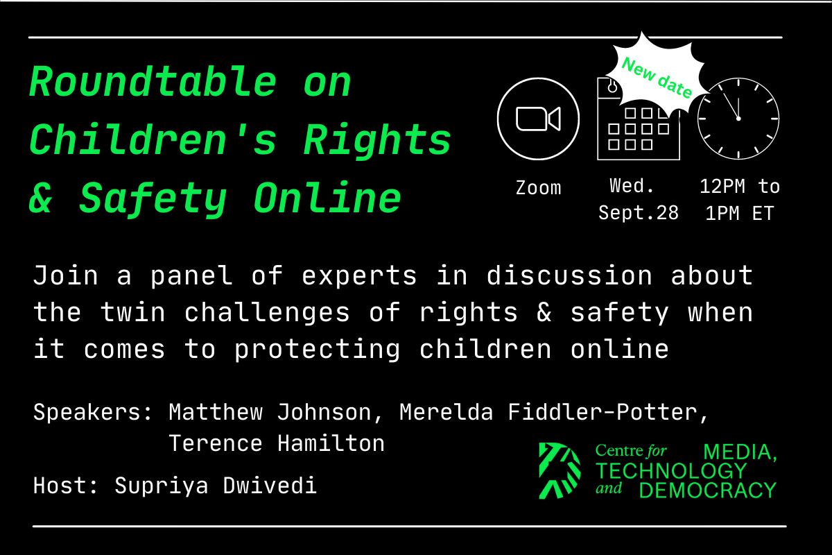 Roundtable on Children's Rights & Safety Online — Centre for Media ...