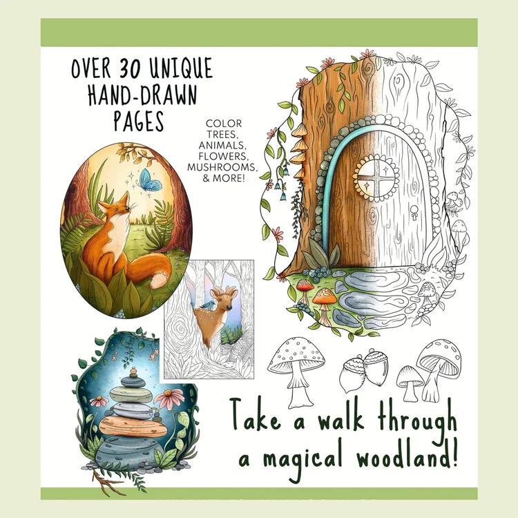 Cozy Cottagecore Coloring Book DOWNLOAD — The Swimming Owl