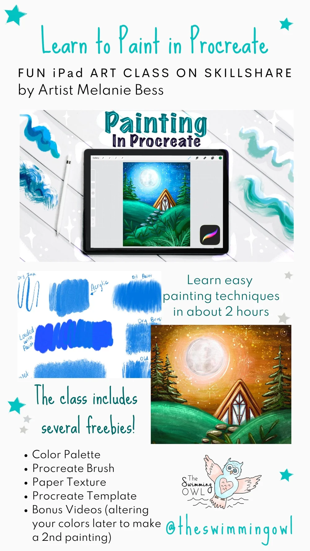 Learn to Paint in Procreate! — The Swimming Owl