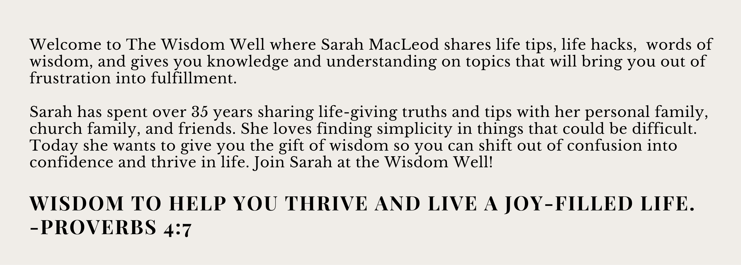 RESOURCES — Sarah MacLeod