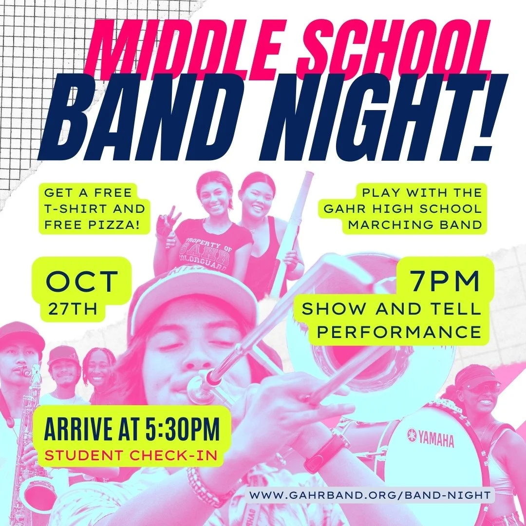 MIDDLE SCHOOL BAND NIGHT & BANDS OF AMERICA REGIONAL! — Gahr ...