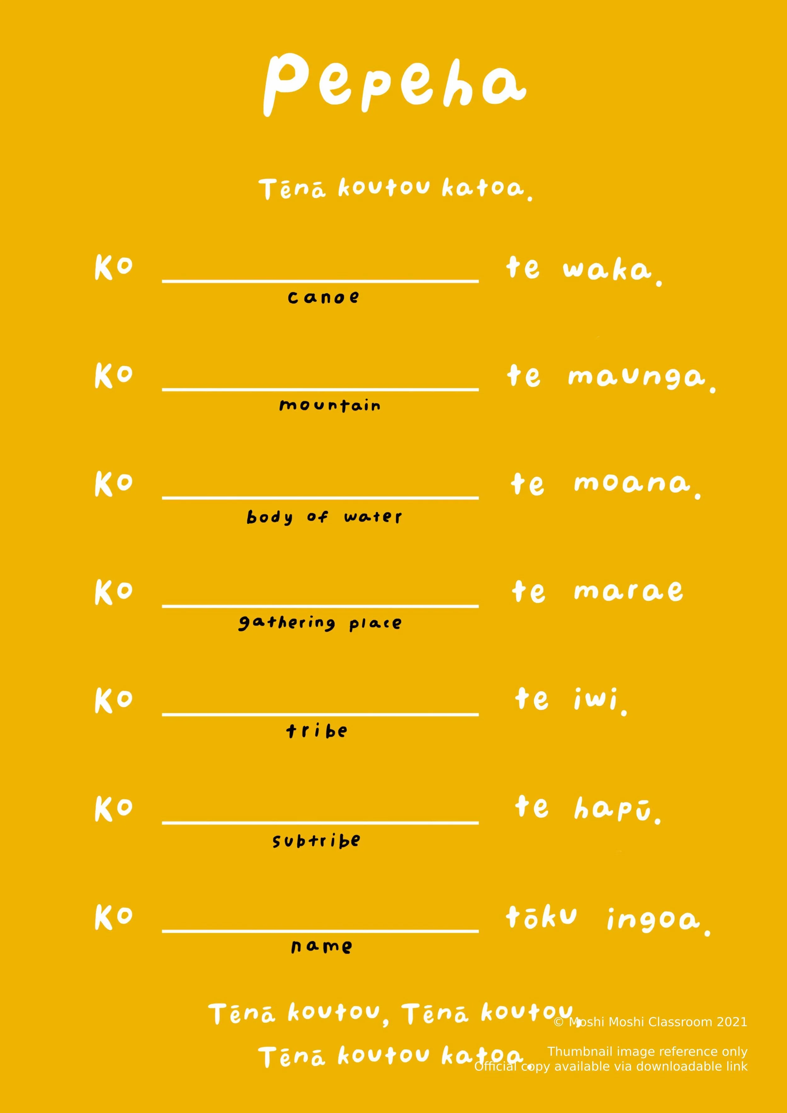 Pepeha 1 (for Pākeha & Tauiwi) — Moshi Moshi Classroom