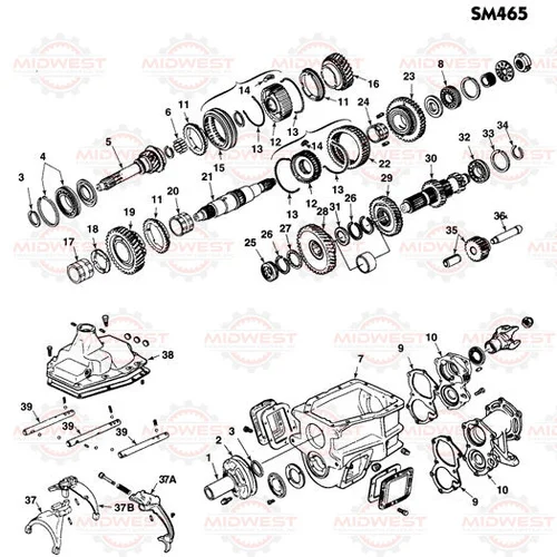 Parts Illustration SM465 Manual Transmission