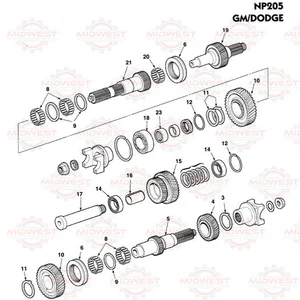 NP205 Transfer Case Parts Illustration
