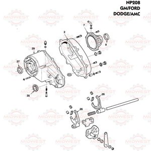 NP208 Transfer Case Parts Illustration