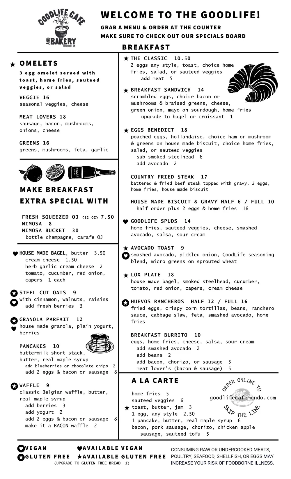 Breakfast Menu — GoodLife Cafe & Bakery