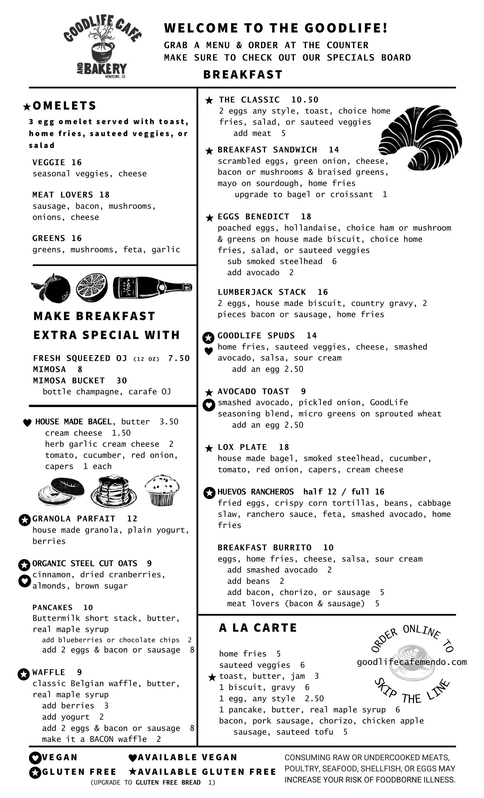 Breakfast Menu — GoodLife Cafe & Bakery