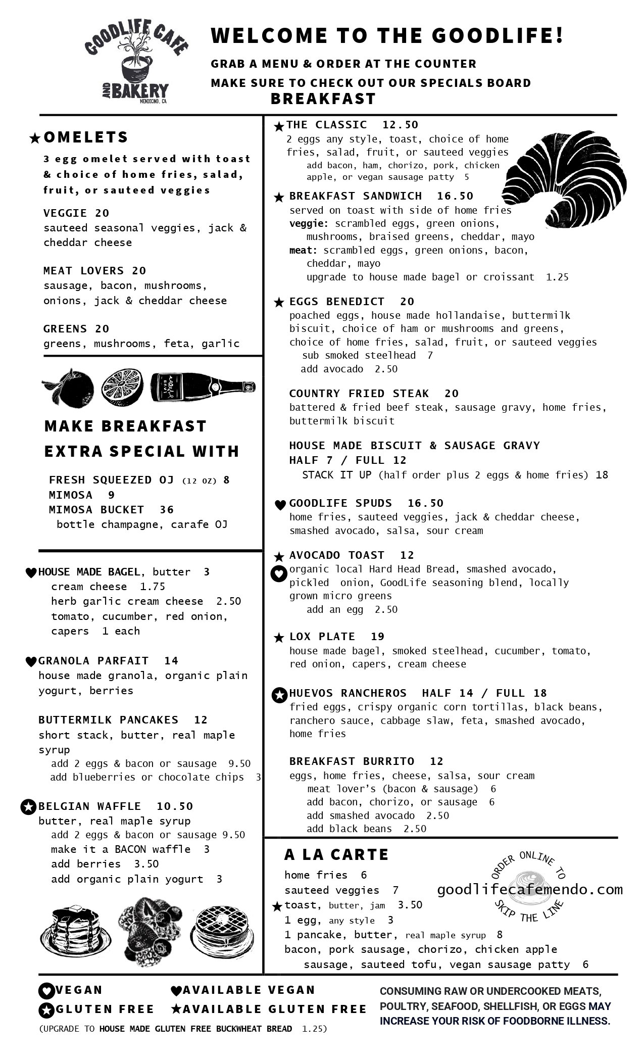 Breakfast Menu — GoodLife Cafe & Bakery