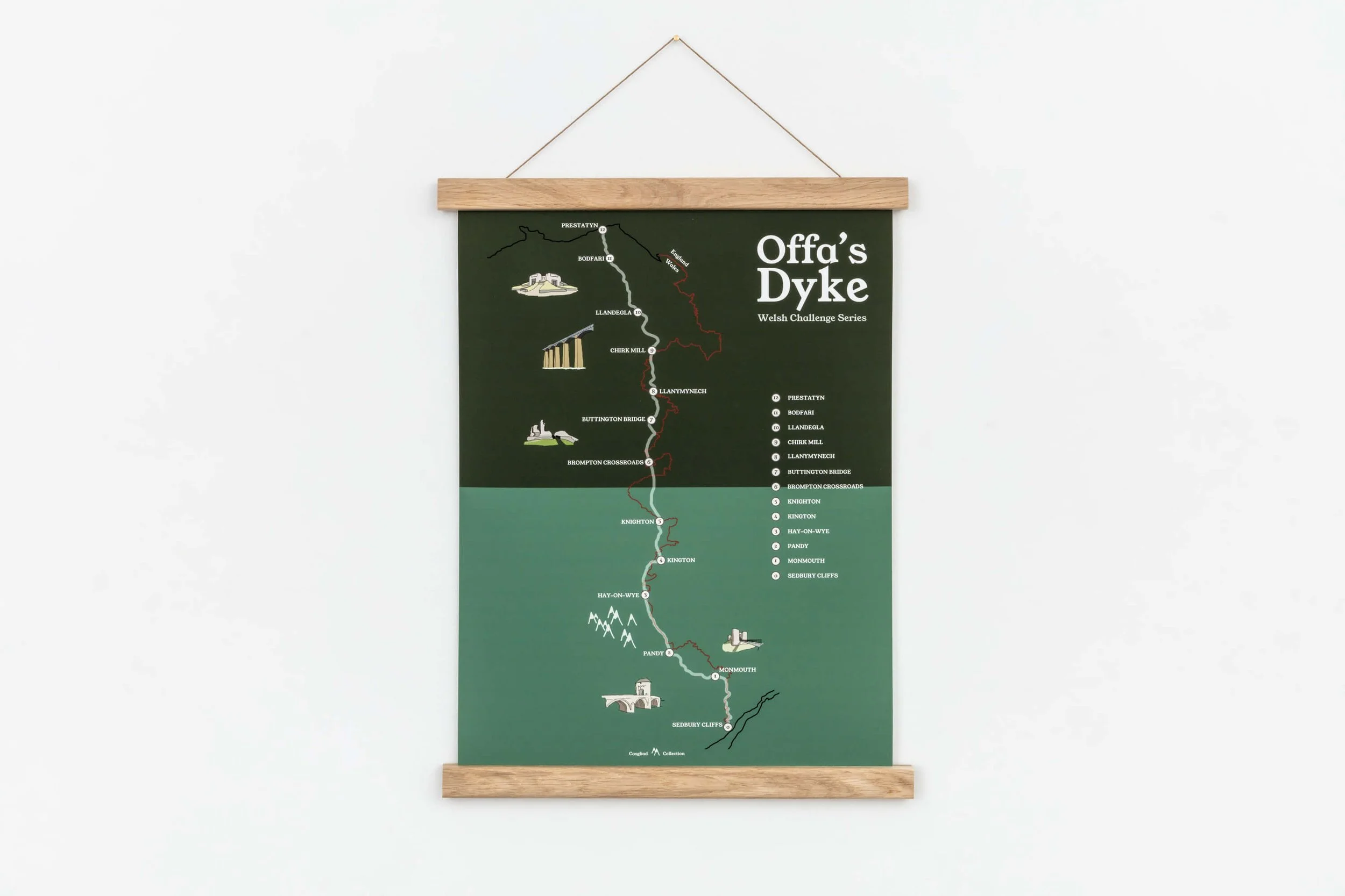Offa’s Dyke National Trail A3 Print | Print A3 Llwybr Clawdd Offa ...