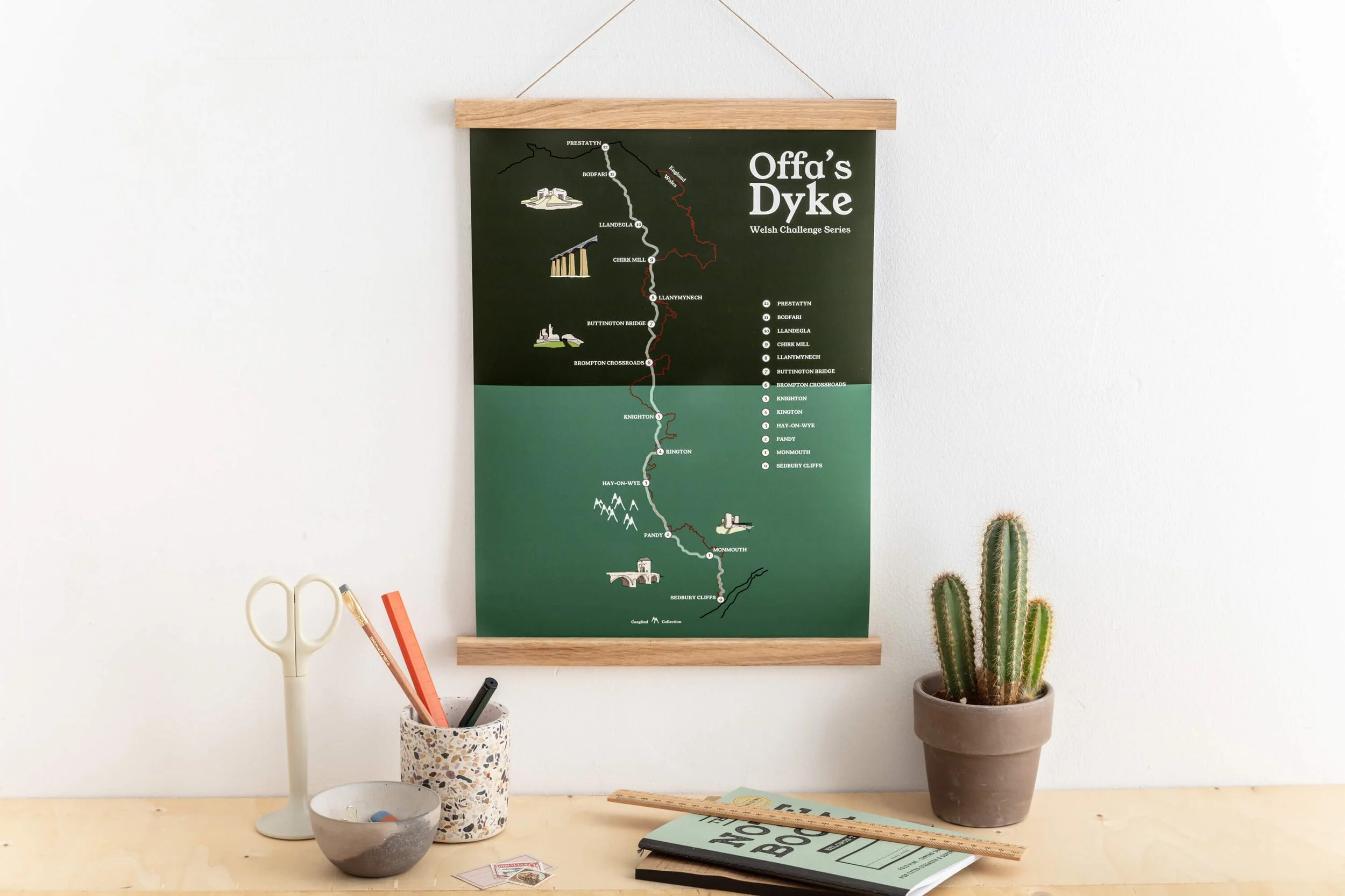 Offa’s Dyke National Trail A3 Print | Print A3 Llwybr Clawdd Offa ...