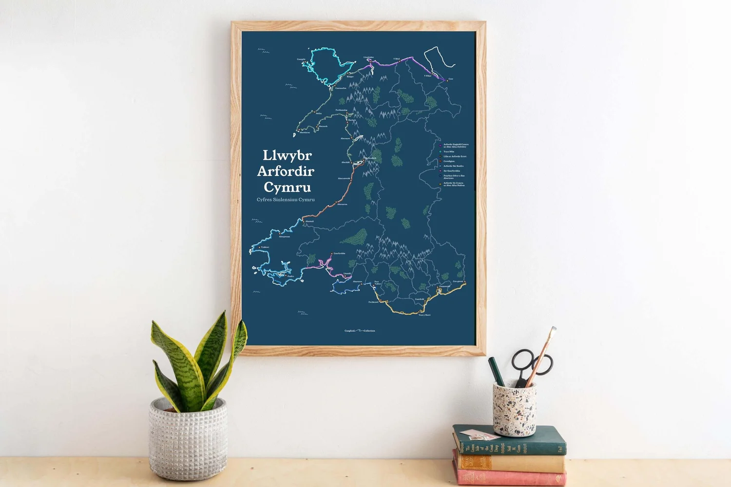 Offa’s Dyke National Trail A3 Pinboard - Illustrated Map for Hiking ...