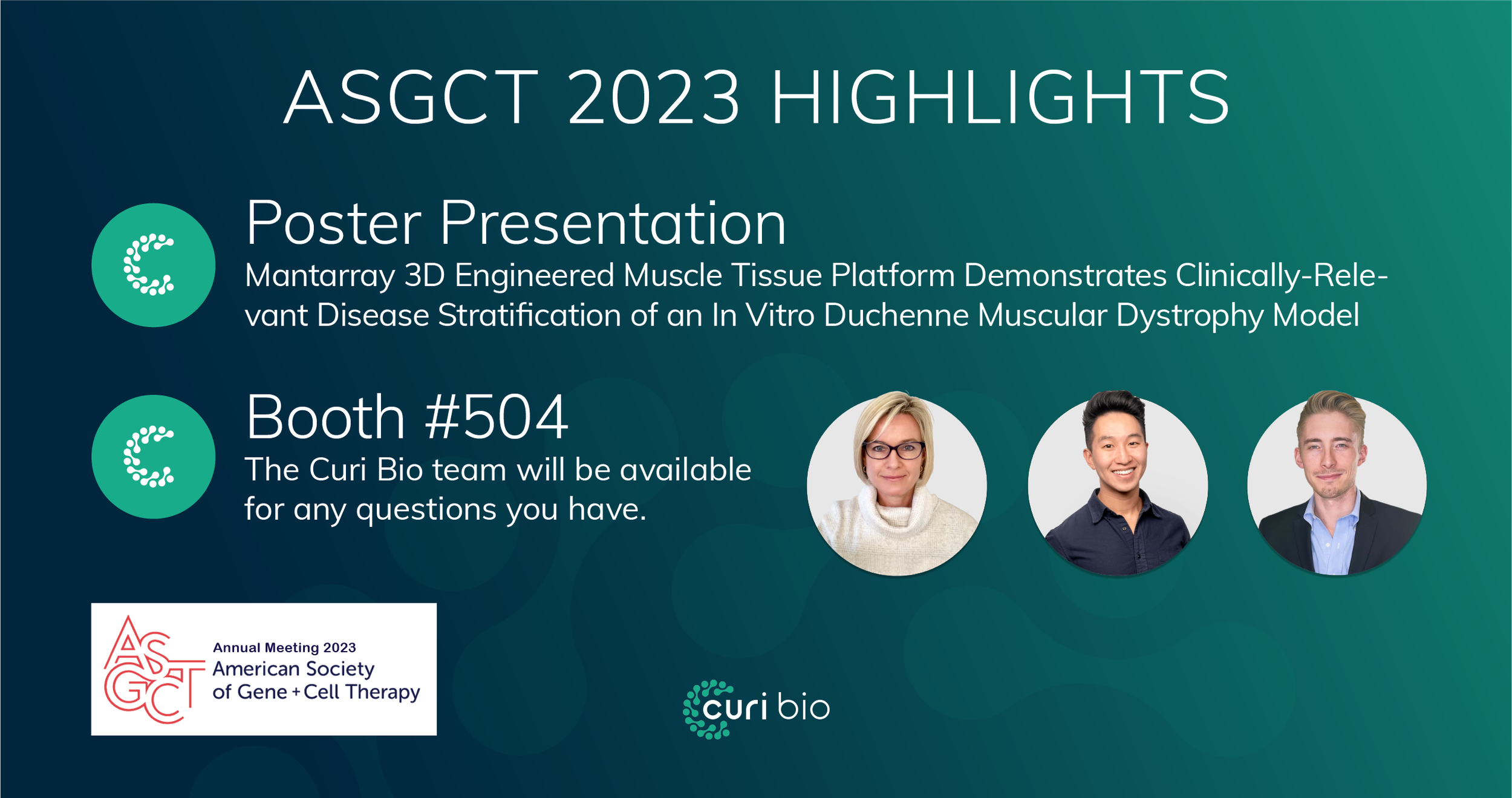 American Society for Gene and Cell Therapy Annual Meeting 2023 — Curi Bio
