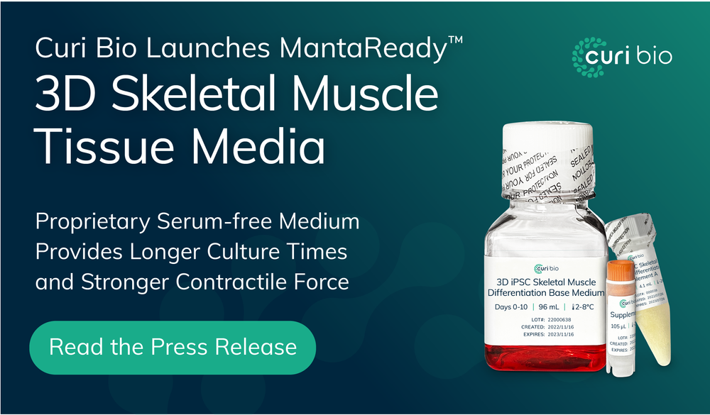 Curi Bio Launches MantaReady™ 3D Skeletal Muscle Tissue Media — Curi Bio