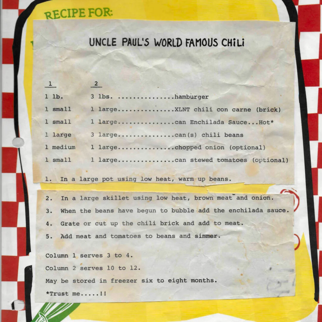 Uncle Paul's World Famous Chili Recipe — XLNT Foods :: XLNT Foods is ...