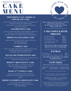Catering Menus — Mindy's Bakery
