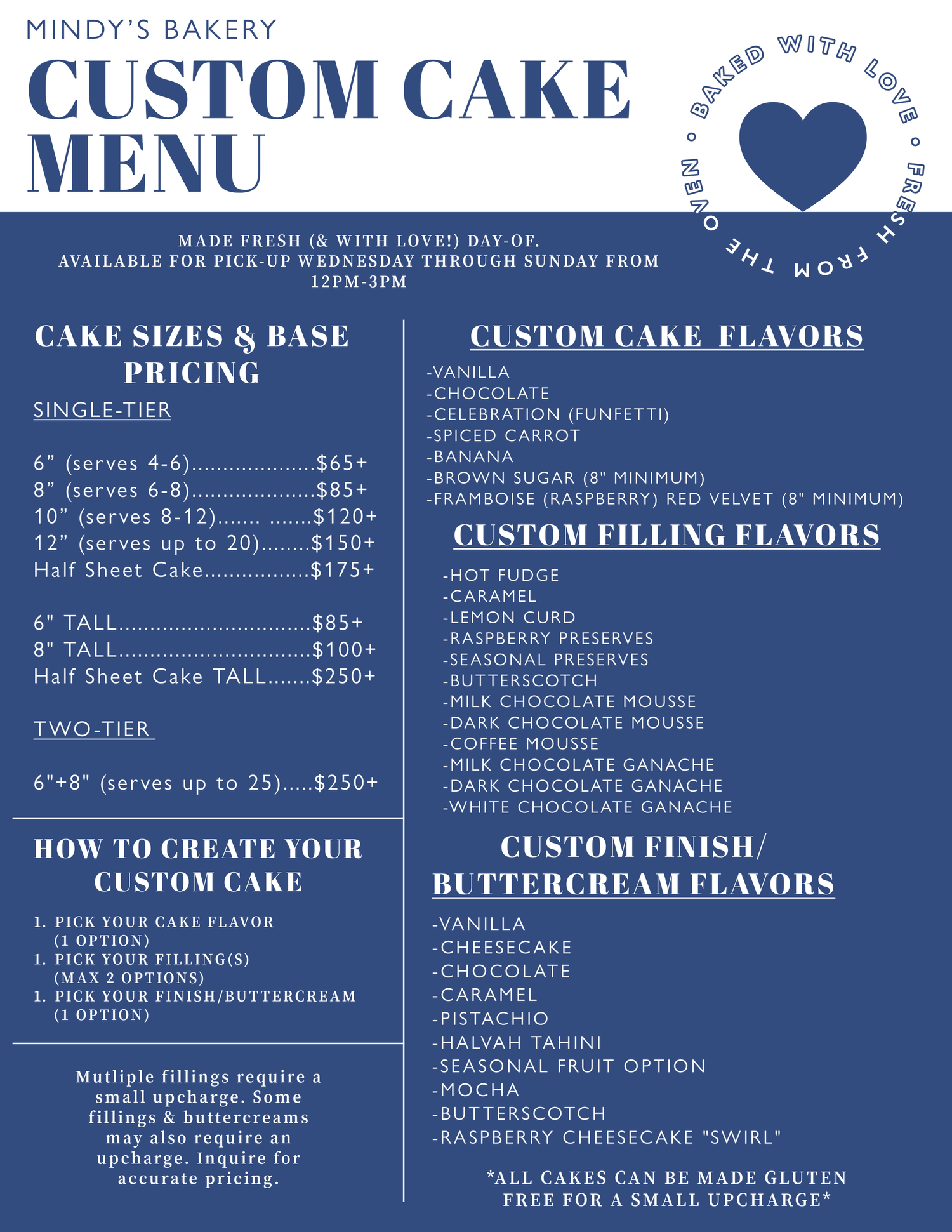 Catering Menus — Mindy's Bakery
