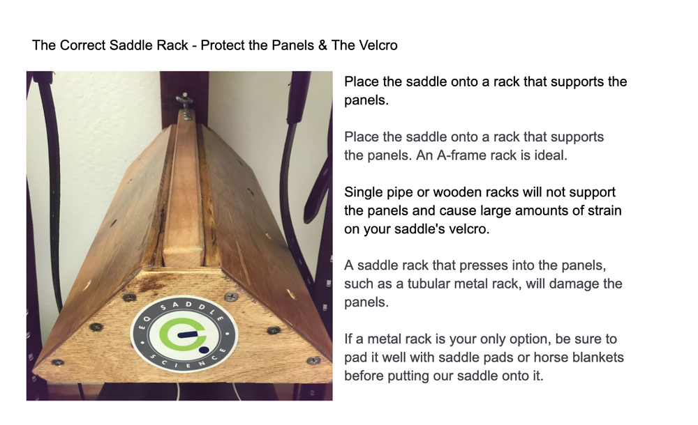 Approved Saddle Racks — EQ Saddle Science
