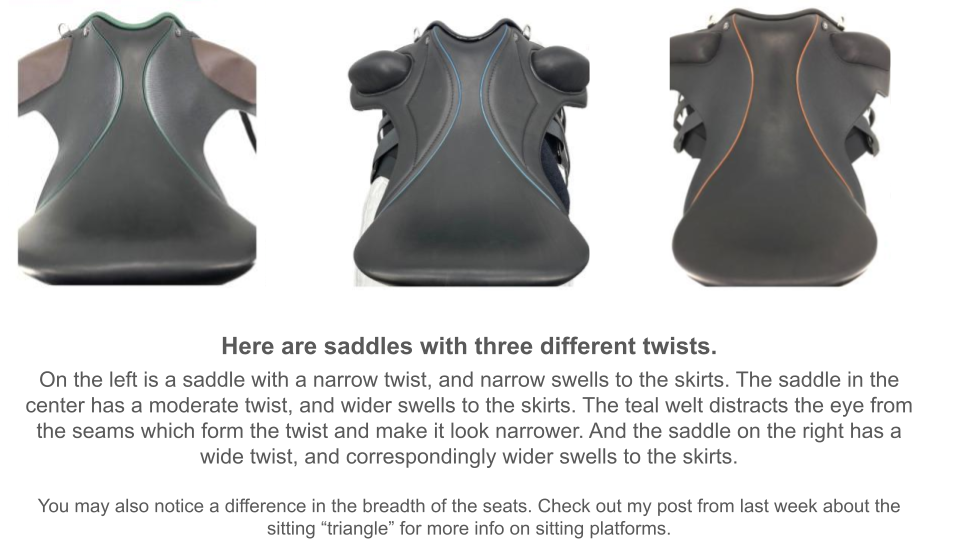 Understanding the twist in an English saddle, and how it relates to ...