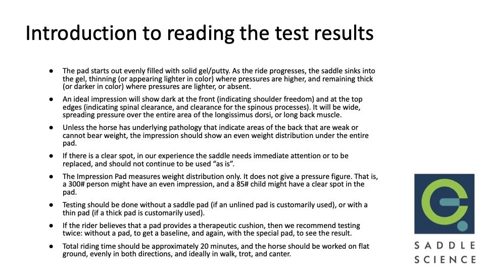 How to Read the Impression Pad — EQ Saddle Science