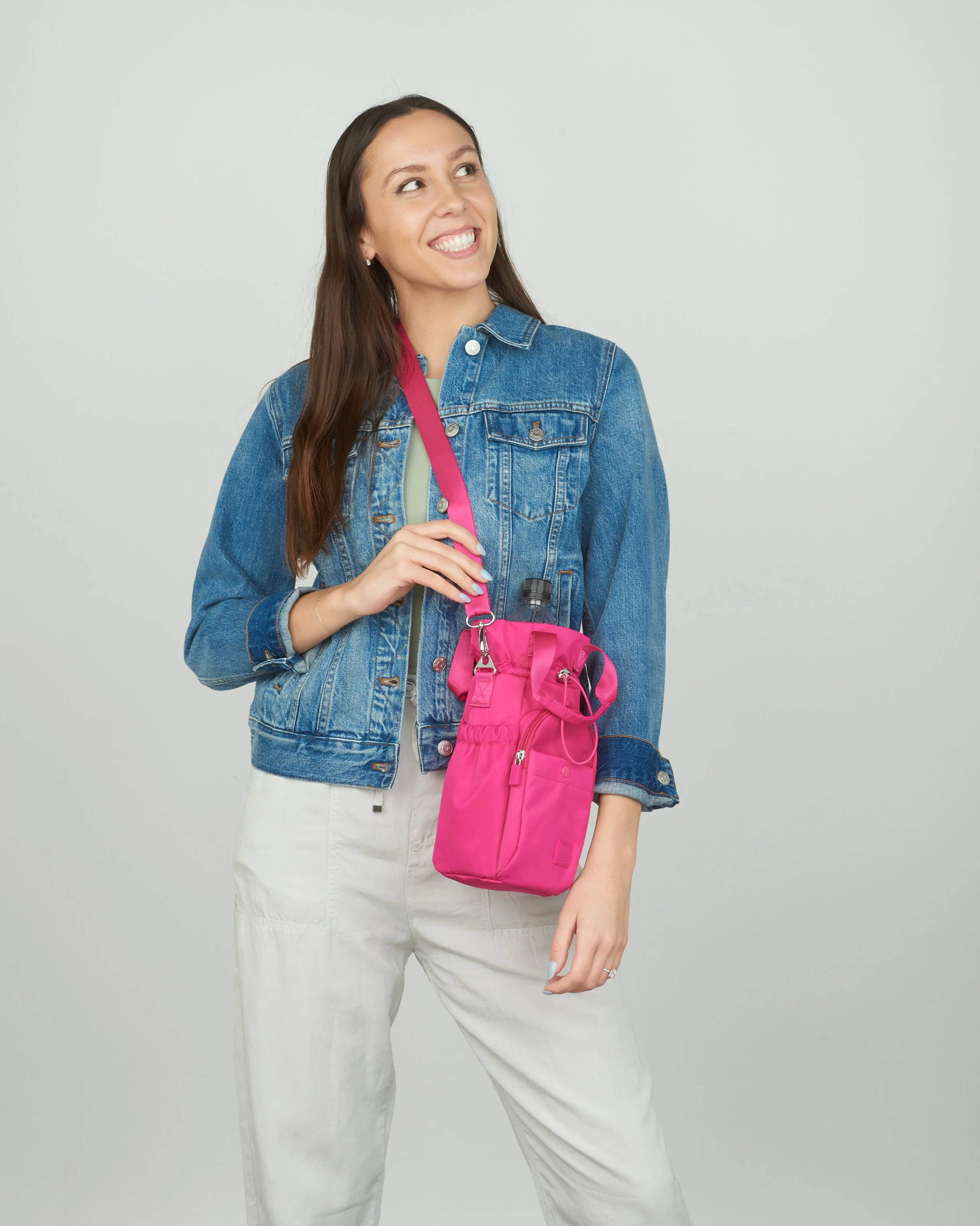 THE MINI COLORBLOCK BUCKET BAG - RUBY BERRY & MERLOT RED — IHKWIP