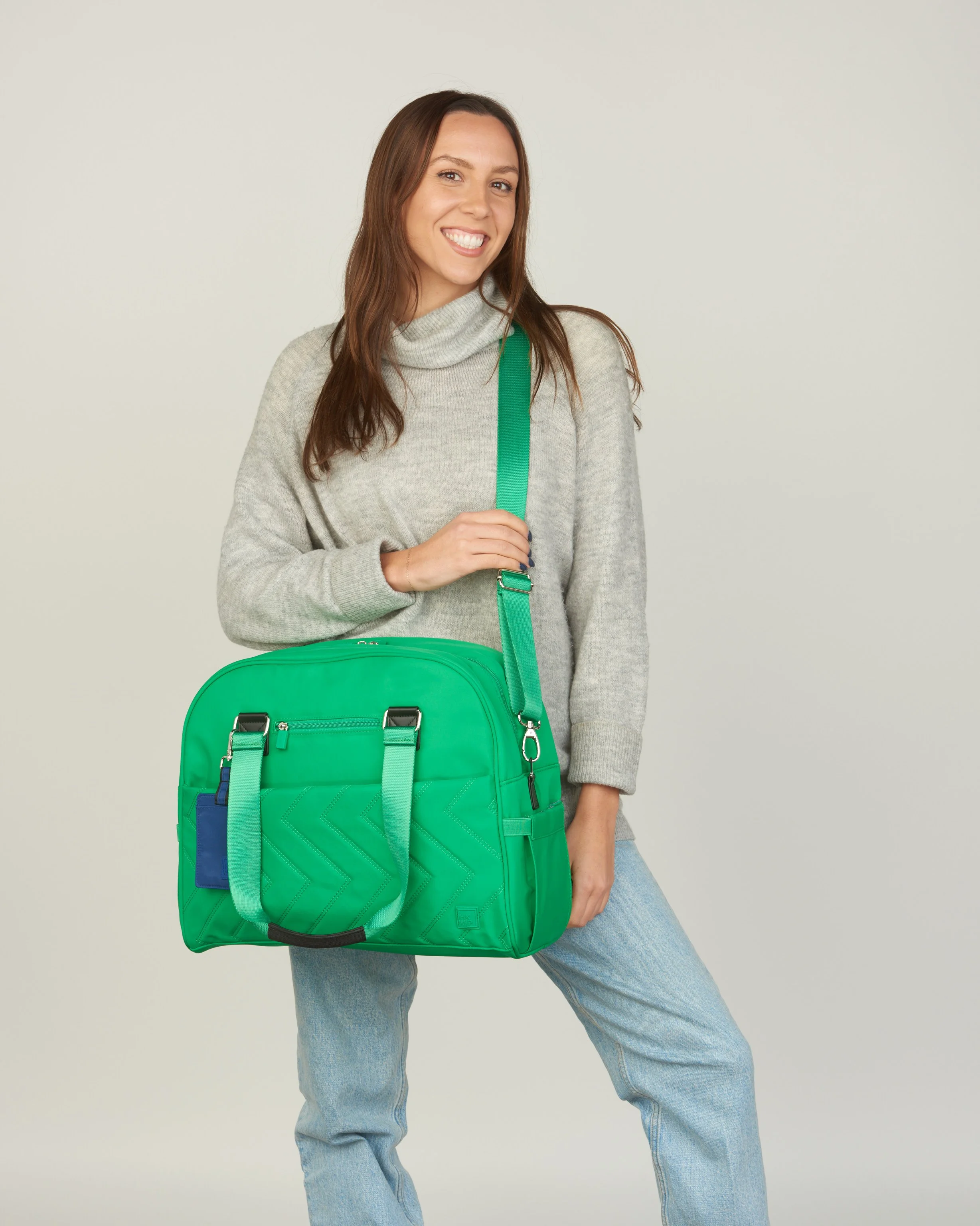 THE QUILTED EVERYDAY SHOPPER TOTE WITH CROSSBODY STRAP - MILITARY OLIVE ...