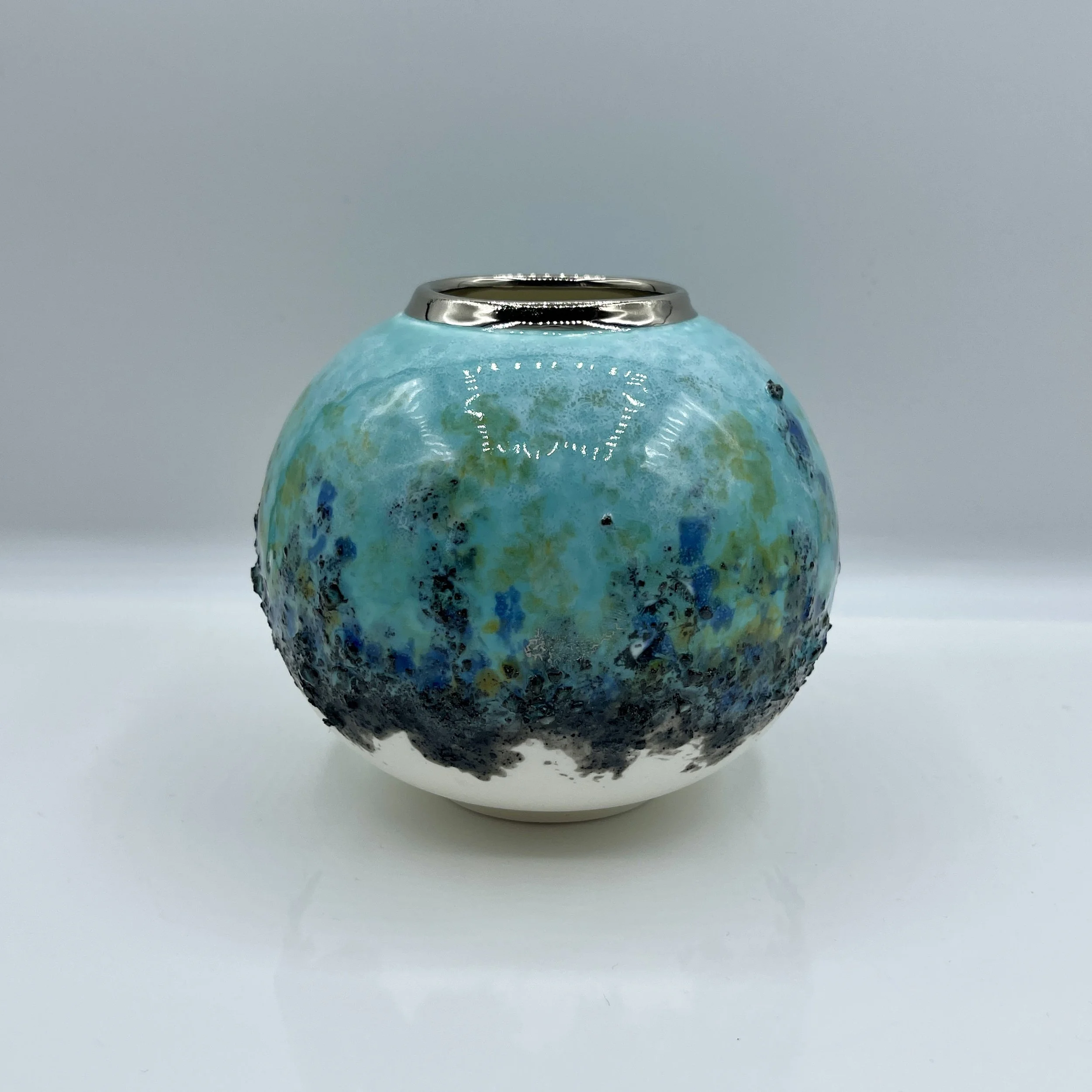 Cobalt and copper oxide wash Sea Globe (Platinum) — Richard Prentice