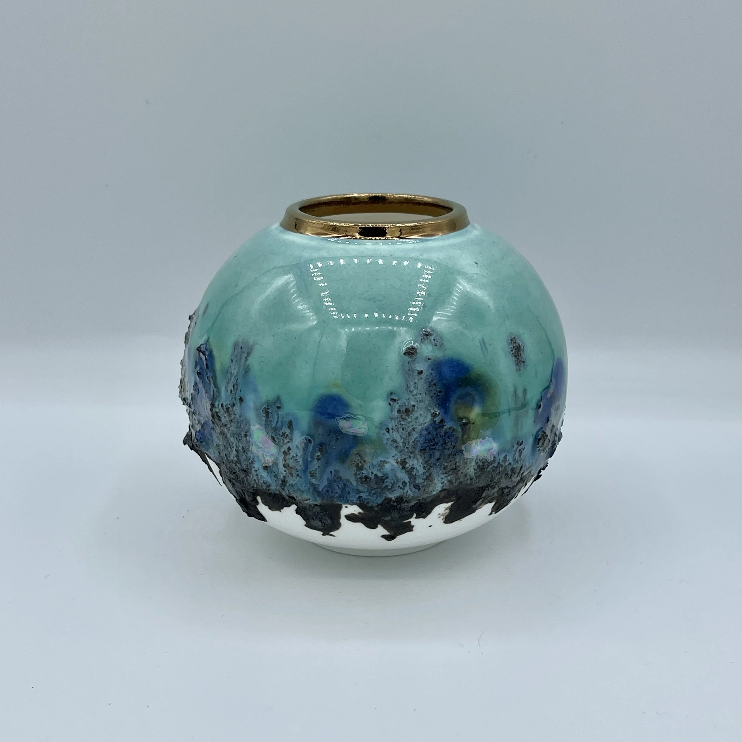Cobalt and copper oxide wash Sea Globe (Platinum) — Richard Prentice