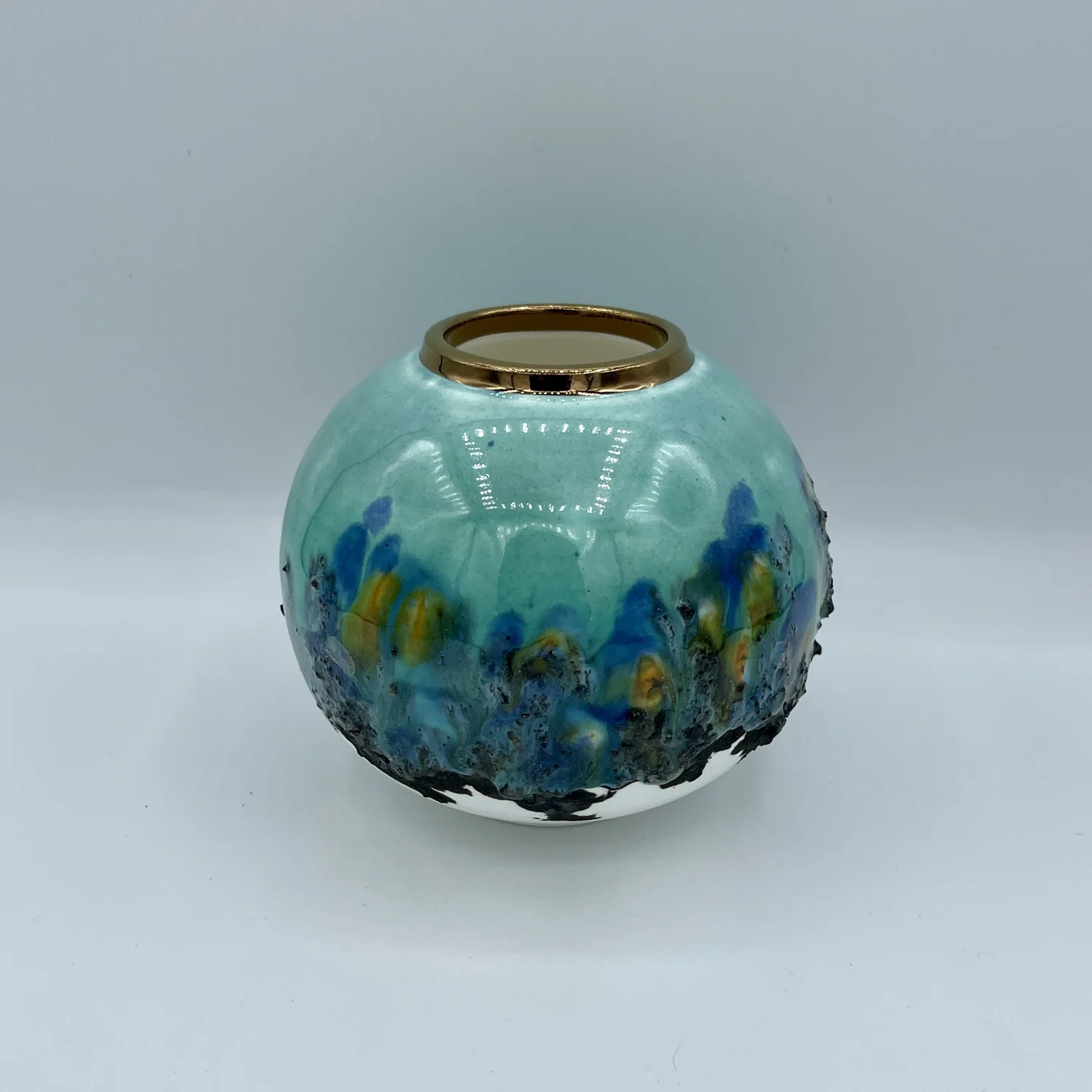 Cobalt and copper oxide wash Sea Globe (Platinum) — Richard Prentice