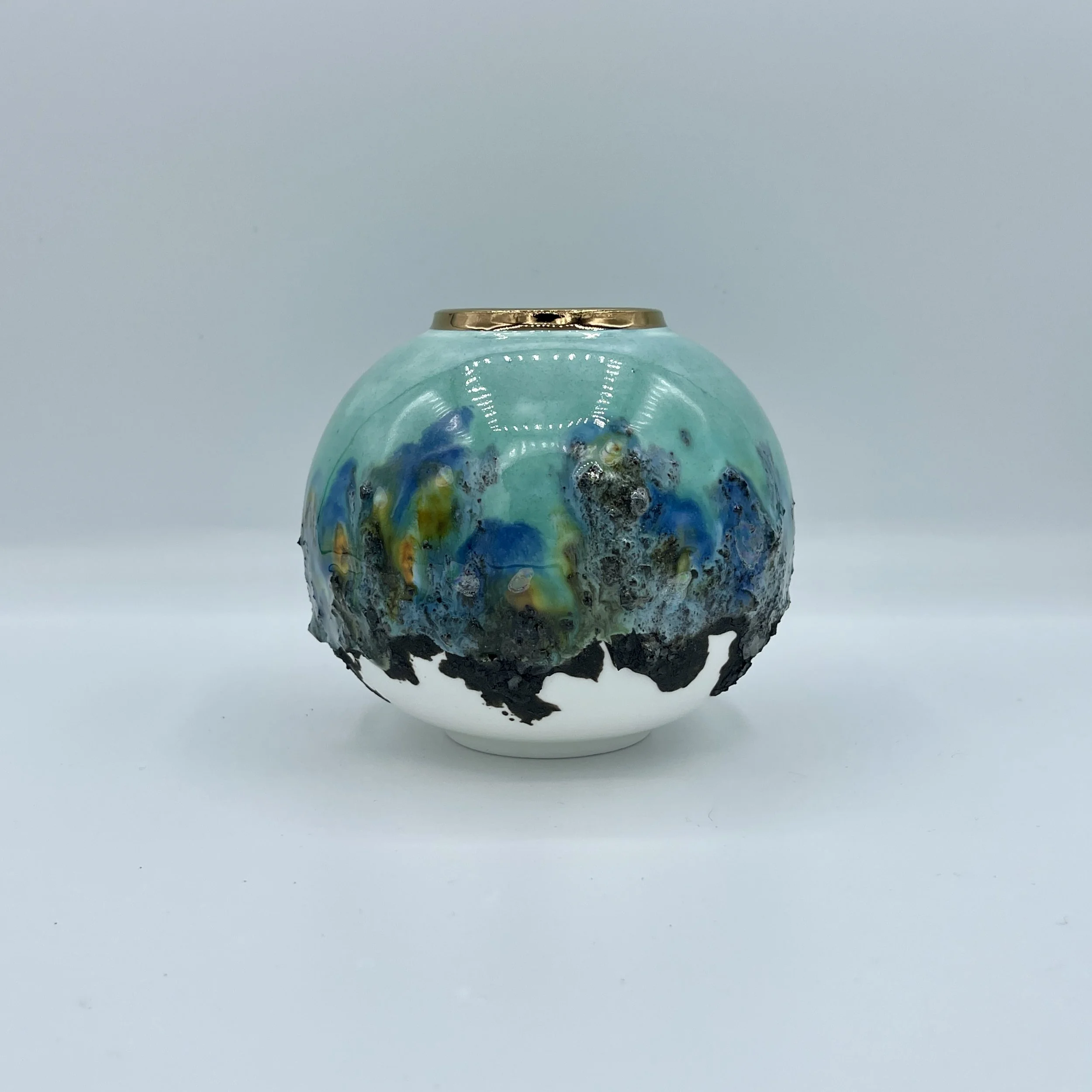 Cobalt and copper oxide wash Sea Globe (Platinum) — Richard Prentice
