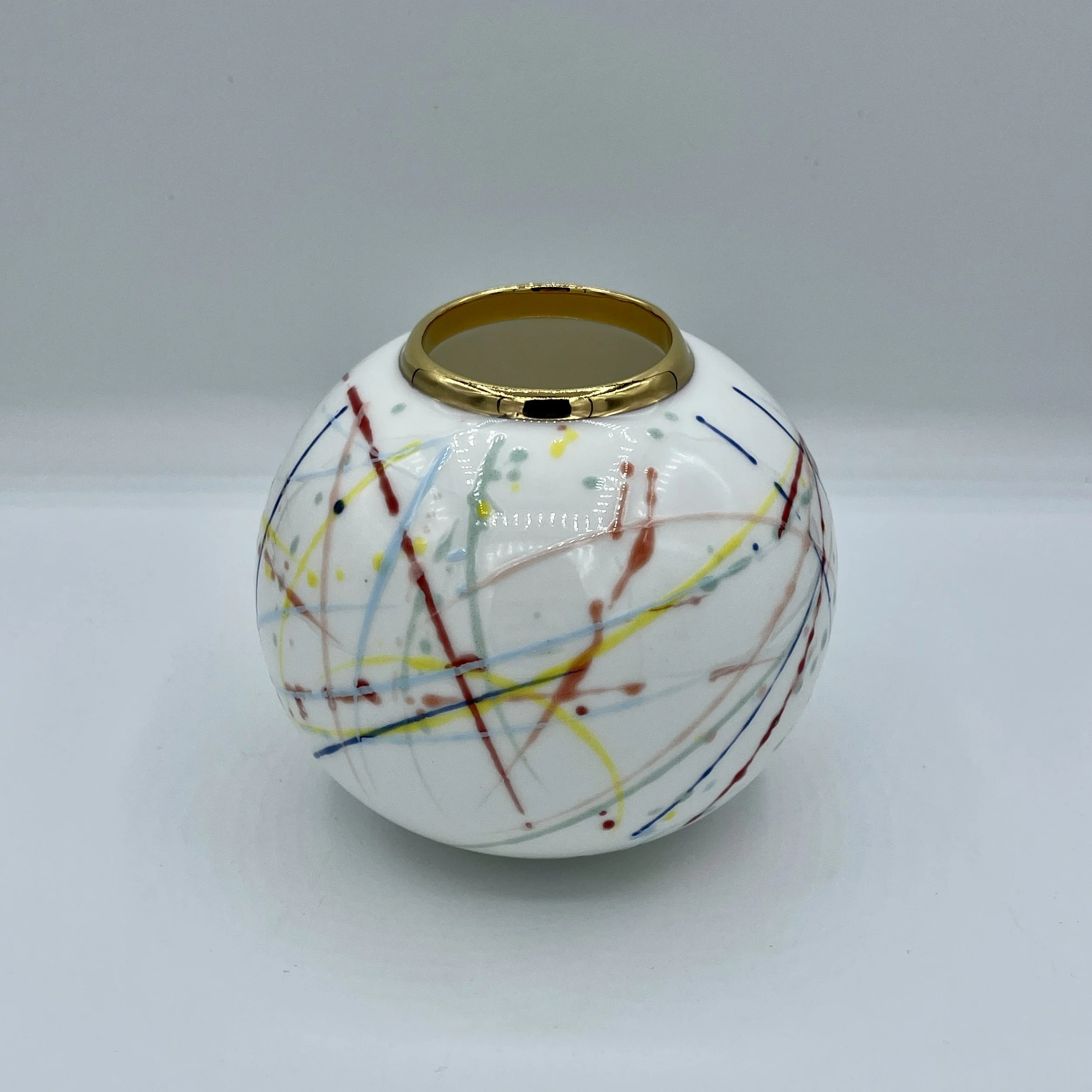 Deep Prussian Blue, grey, white, aventurine and platinum Sea Globe ...