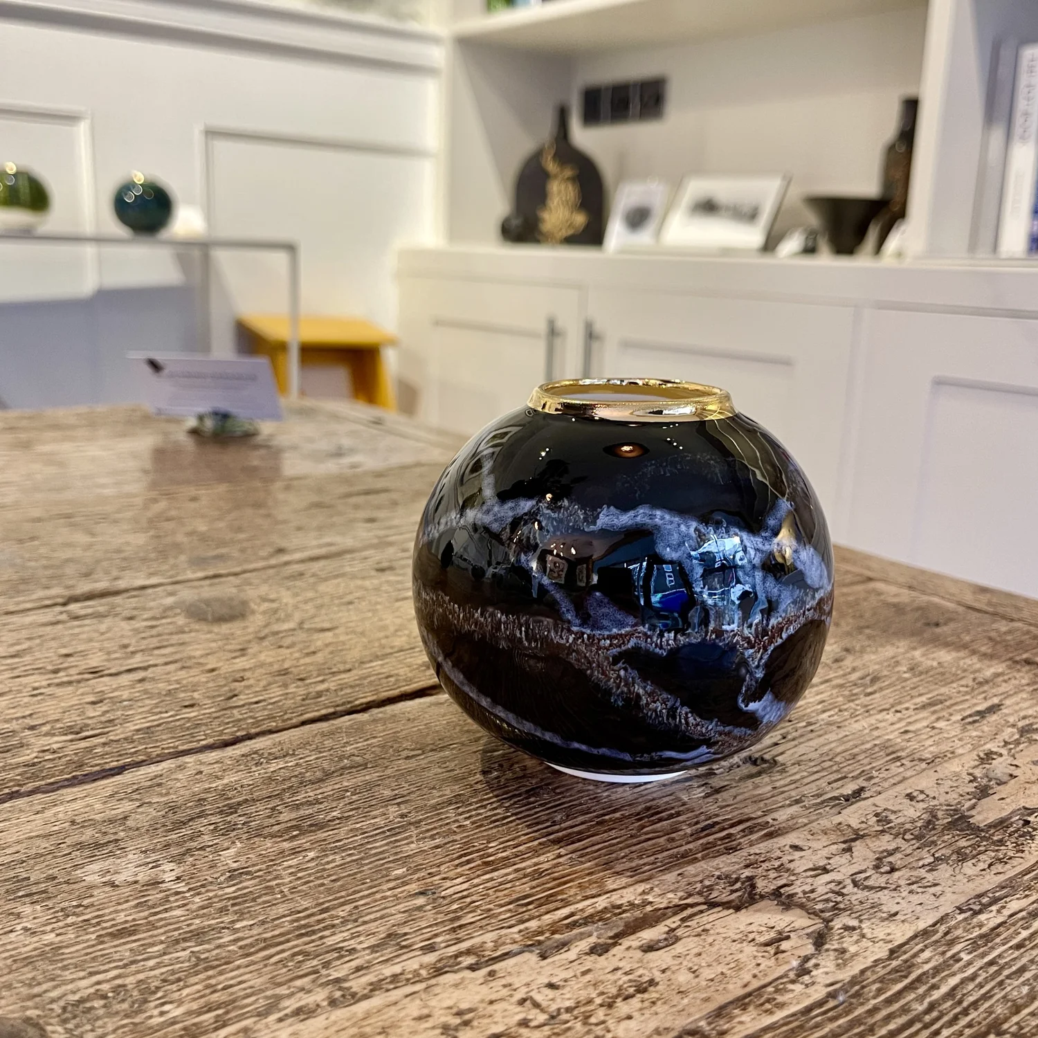 Cobalt and copper oxide wash Sea Globe (Platinum) — Richard Prentice