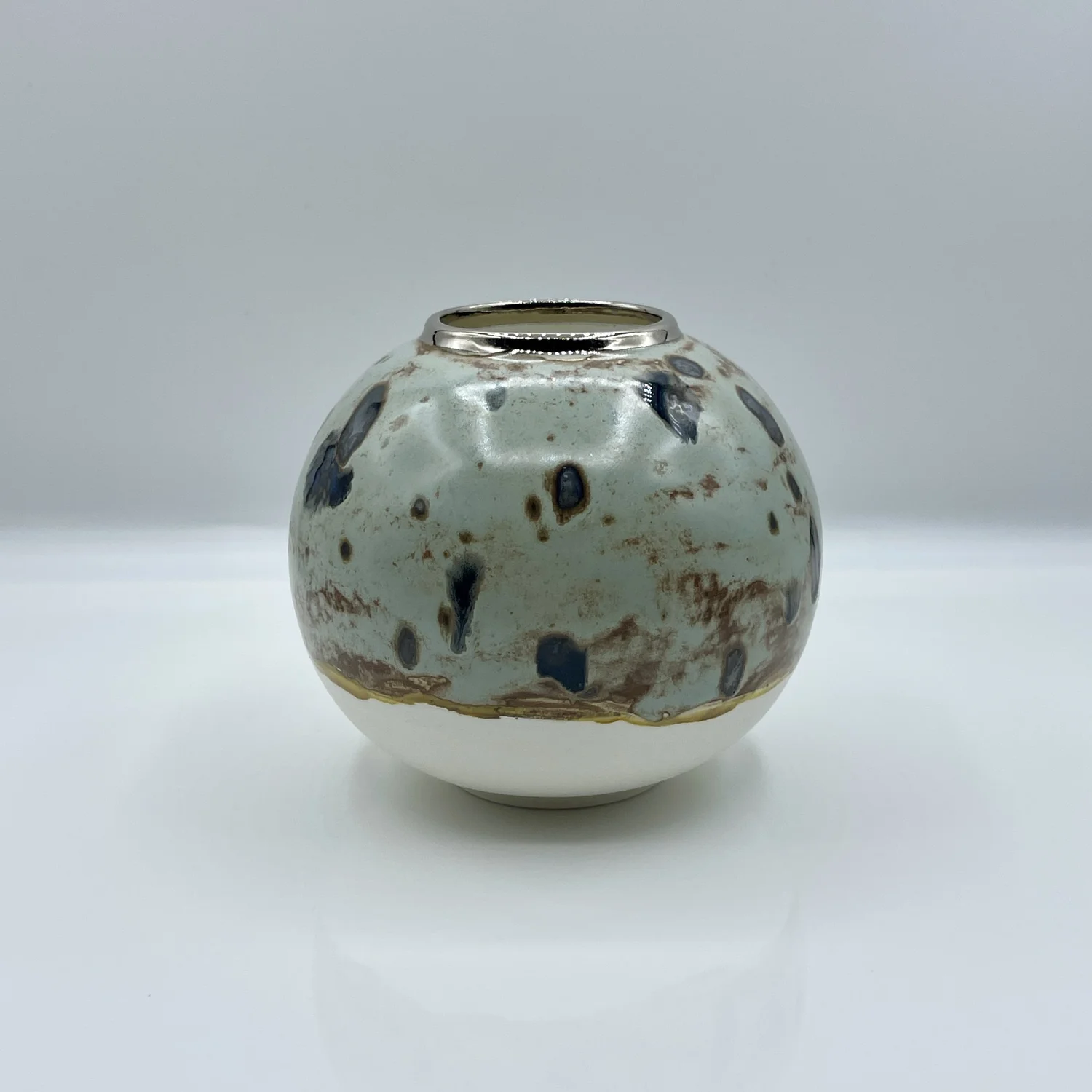 Cobalt and copper oxide Wash Sea Globe (Gold) — Richard Prentice