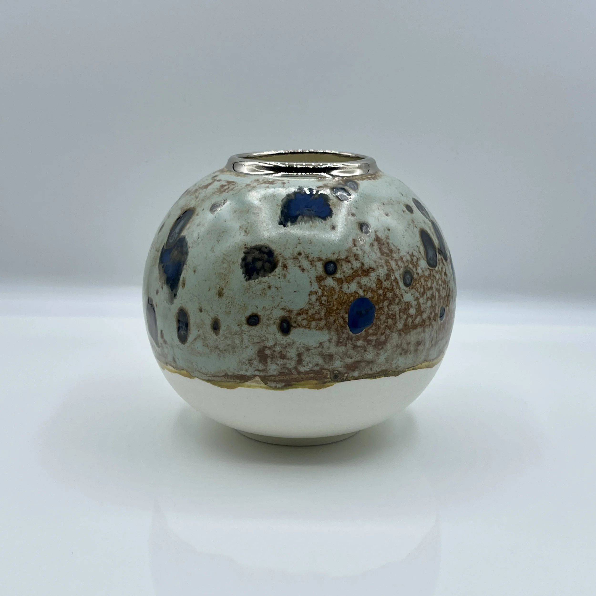 Cobalt and copper oxide Wash Sea Globe (Gold) — Richard Prentice