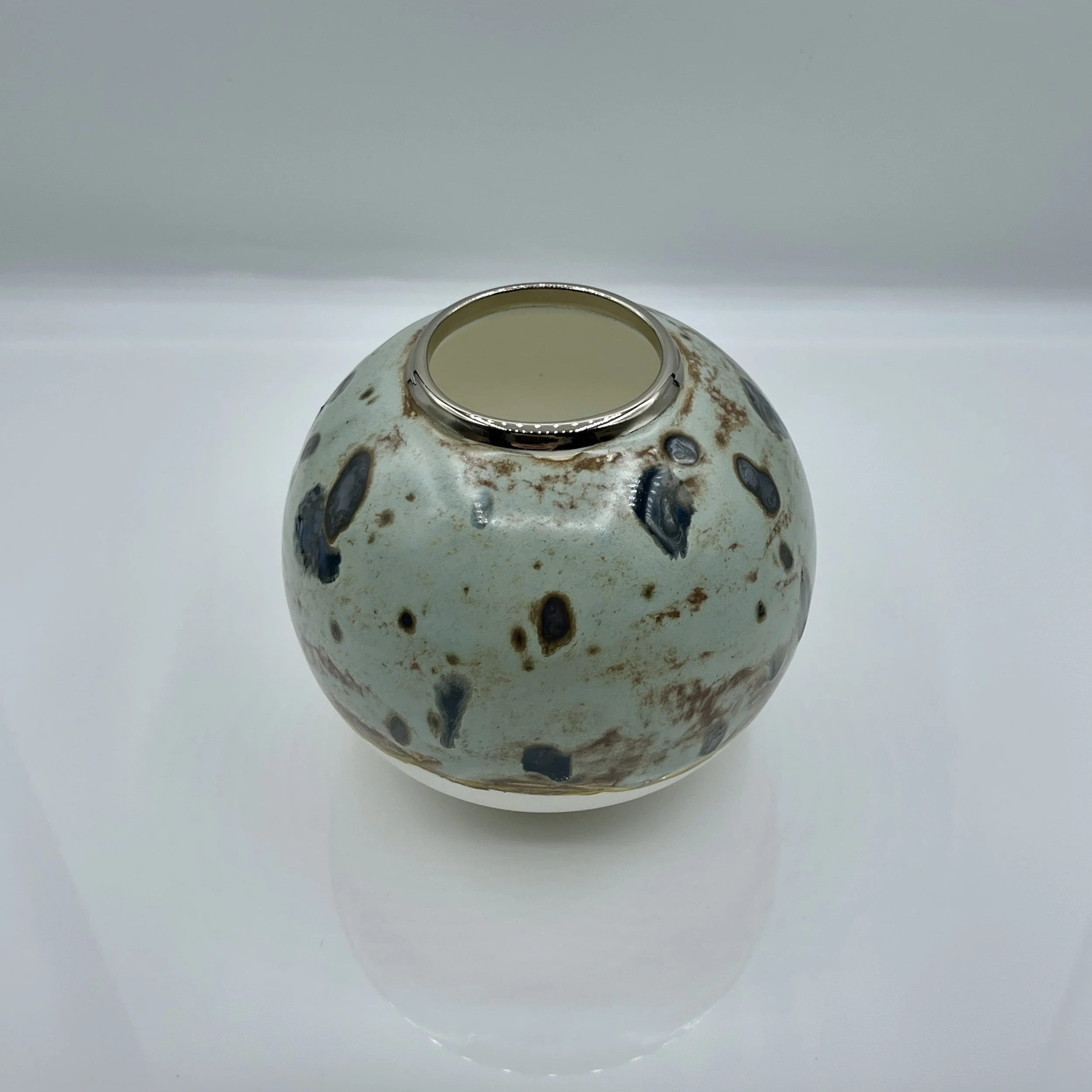 Cobalt and copper oxide Wash Sea Globe (Gold) — Richard Prentice