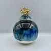 Deep Prussian Blue, grey, aventurine and platinum Sea Globe — Blackbird ...