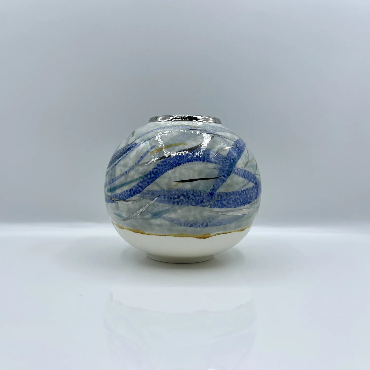Cobalt and copper oxide Wash Sea Globe (Gold) — Richard Prentice