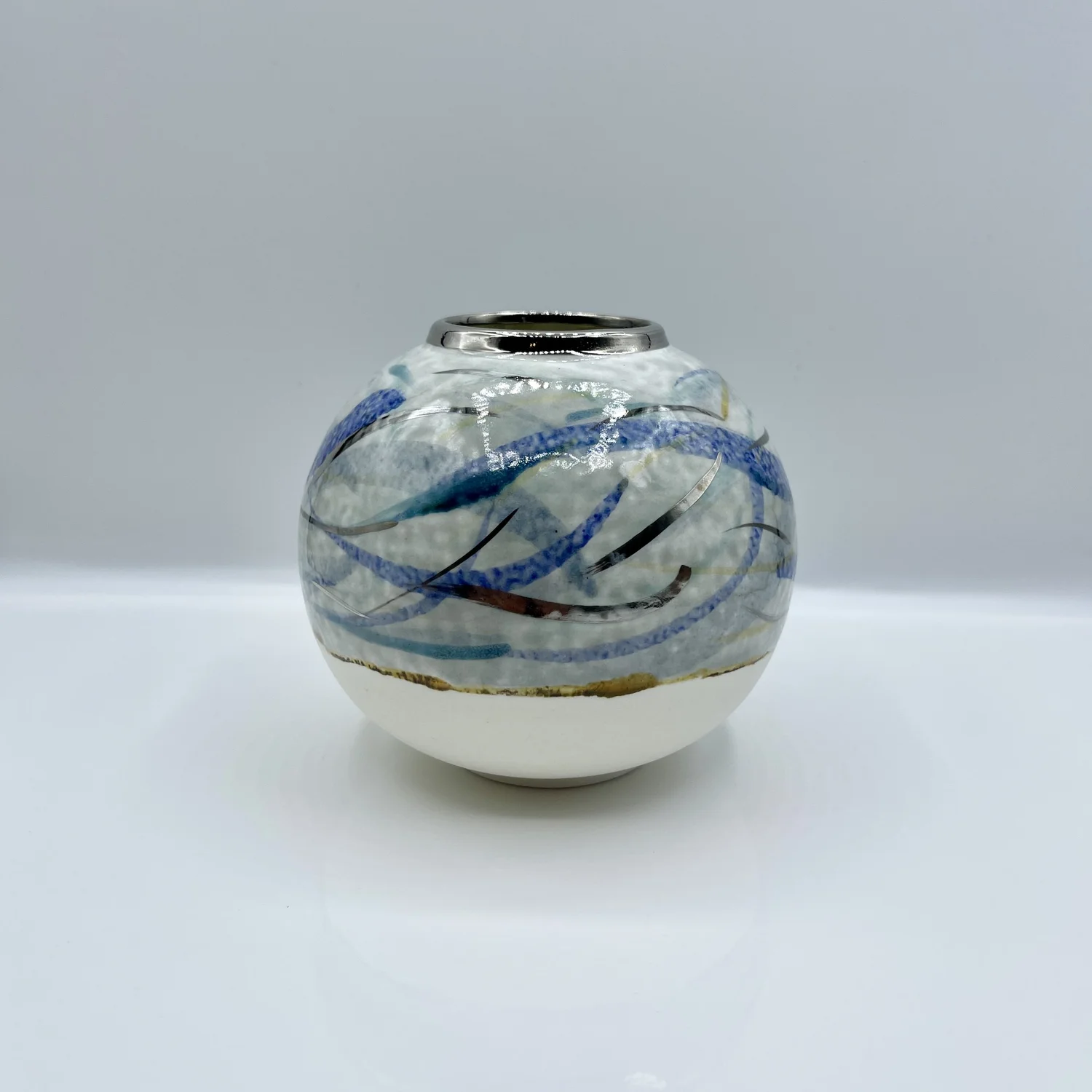 Cobalt and copper oxide Wash Sea Globe (Gold) — Richard Prentice