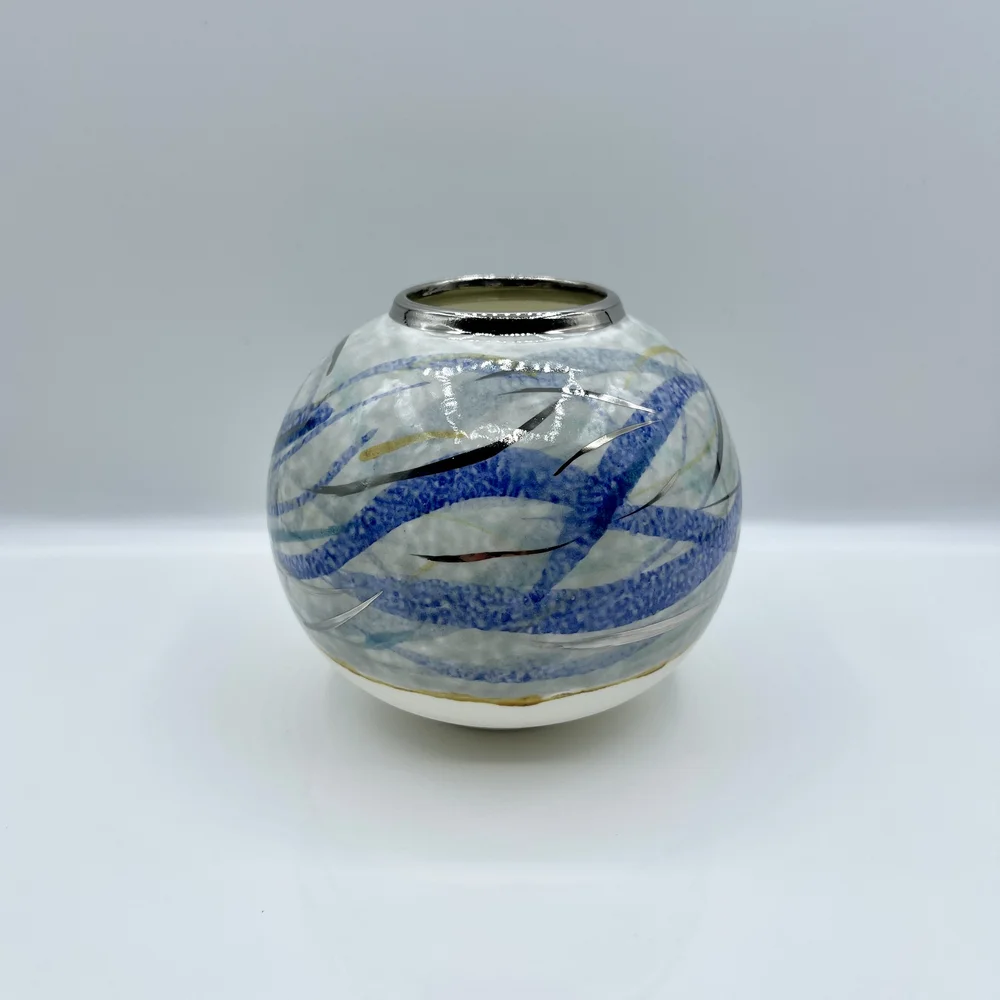 Cobalt and copper oxide Wash Sea Globe (Gold) — Richard Prentice