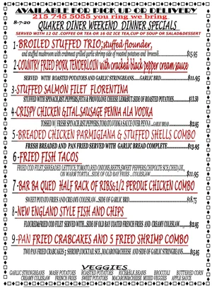 Menu 1 — Quaker Diner