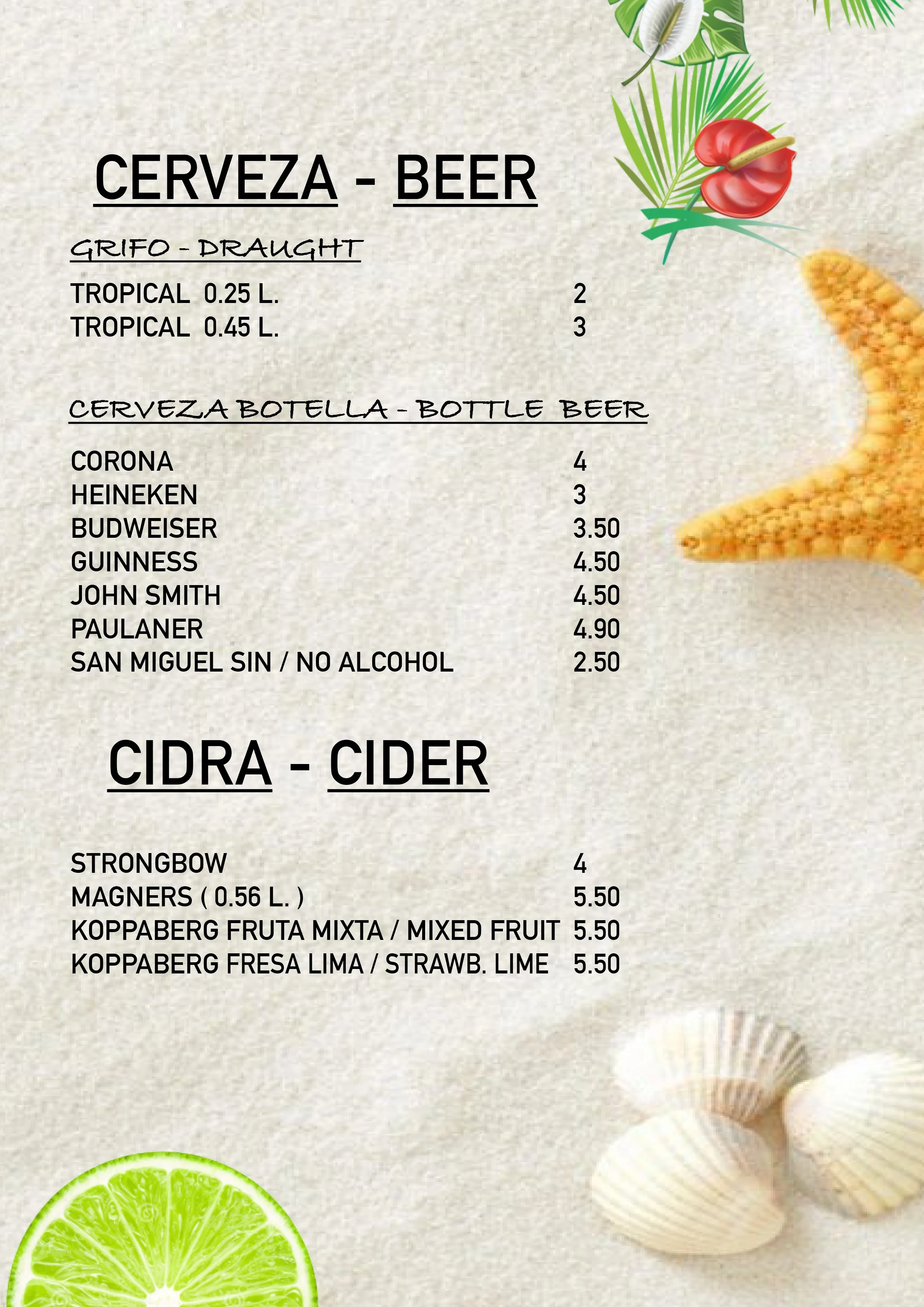 menu — the fuel stop